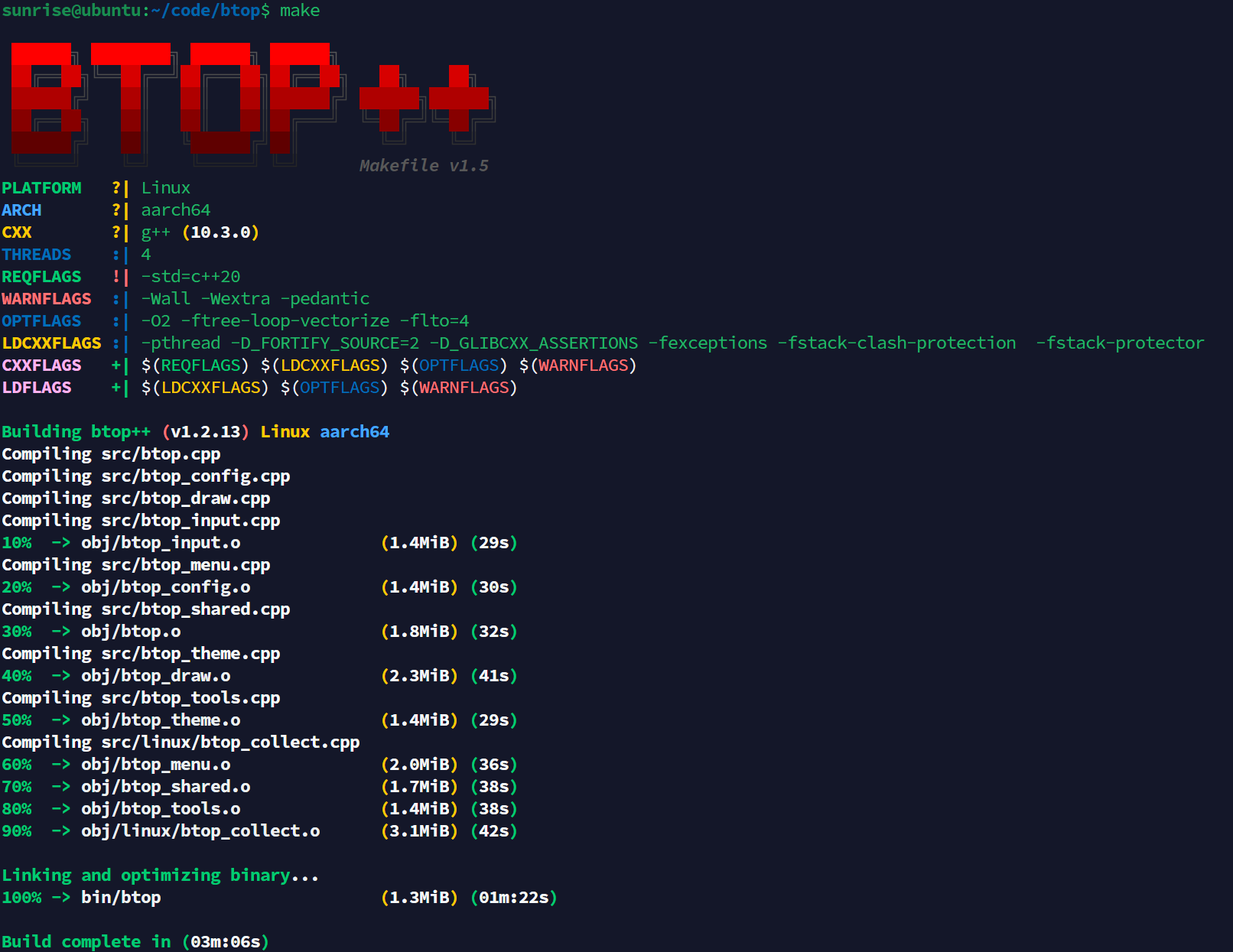 [Colorful CLI]在X3派上编译安装多彩资源监视器btop - 新手上路 - 地瓜机器人论坛